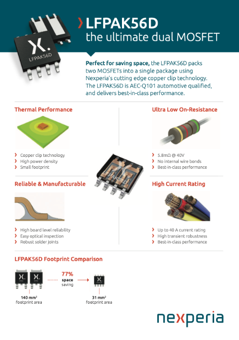 LFPAK56D MOSFETs - LFPAK56D – The ultimate dual automotive MOSFET | Nexperia