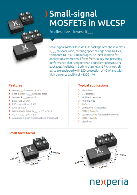 WLCSP MOSFETs - WLCSP MOSFETs | Nexperia